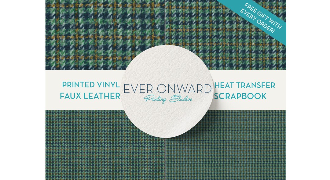 Green Tweed Plaid Craft Vinyl, HTV, Indoor Vinyl, Printed Vinyl ...