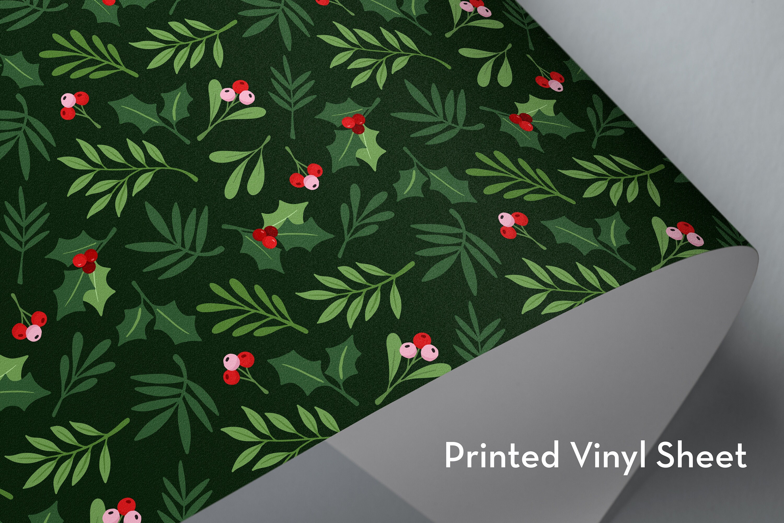 Christmas Holly Vinyl, HTV, Indoor Vinyl, Printed Vinyl, Patterned ...