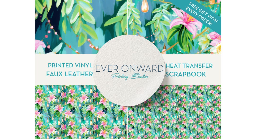 Watercolor Flowers and Lights Vinyl, HTV, Indoor Vinyl, Printed Vinyl ...