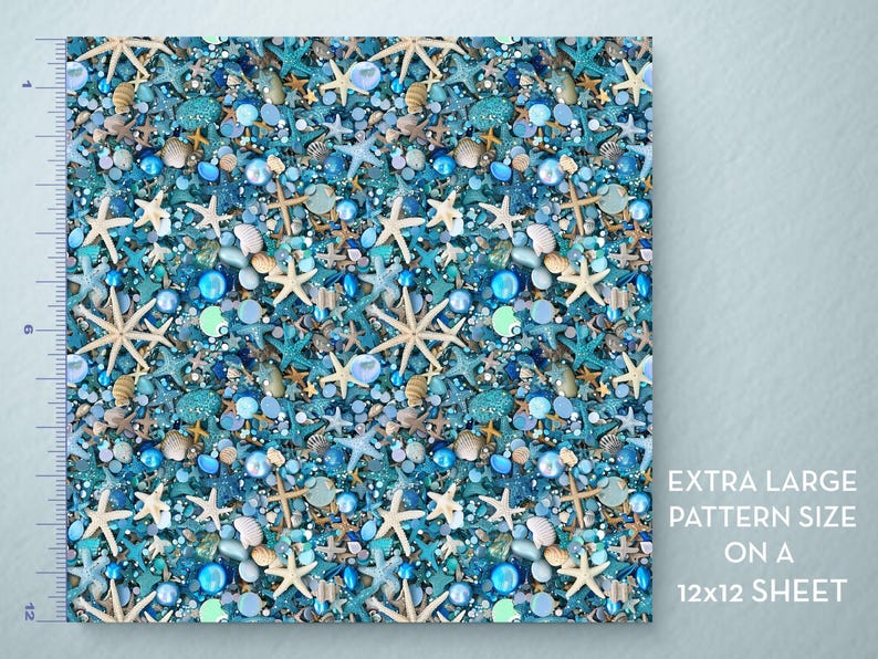 Ocean Shell Mix Vinyl, HTV, Indoor Vinyl, Printed Vinyl, Patterned ...