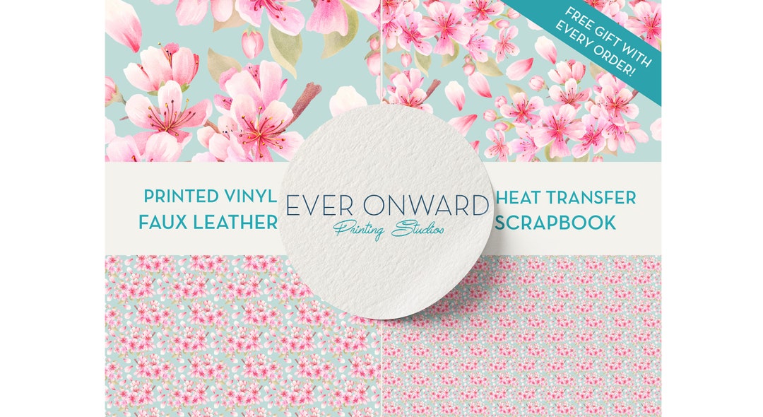 Cherry Blossoms Vinyl, HTV, Indoor Vinyl, Printed Vinyl, Patterned ...