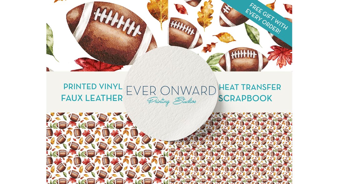 Fall Football and Leaves Vinyl, HTV, Indoor Vinyl, Printed Vinyl ...