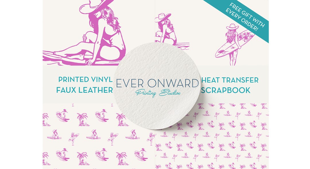 Surfing Cowgirl Vinyl, HTV, Indoor Vinyl, Printed Vinyl, Patterned ...