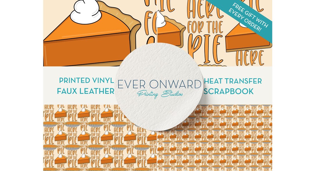 Thanksgiving Pie Vinyl, HTV, Indoor Vinyl, Printed Vinyl, Patterned ...
