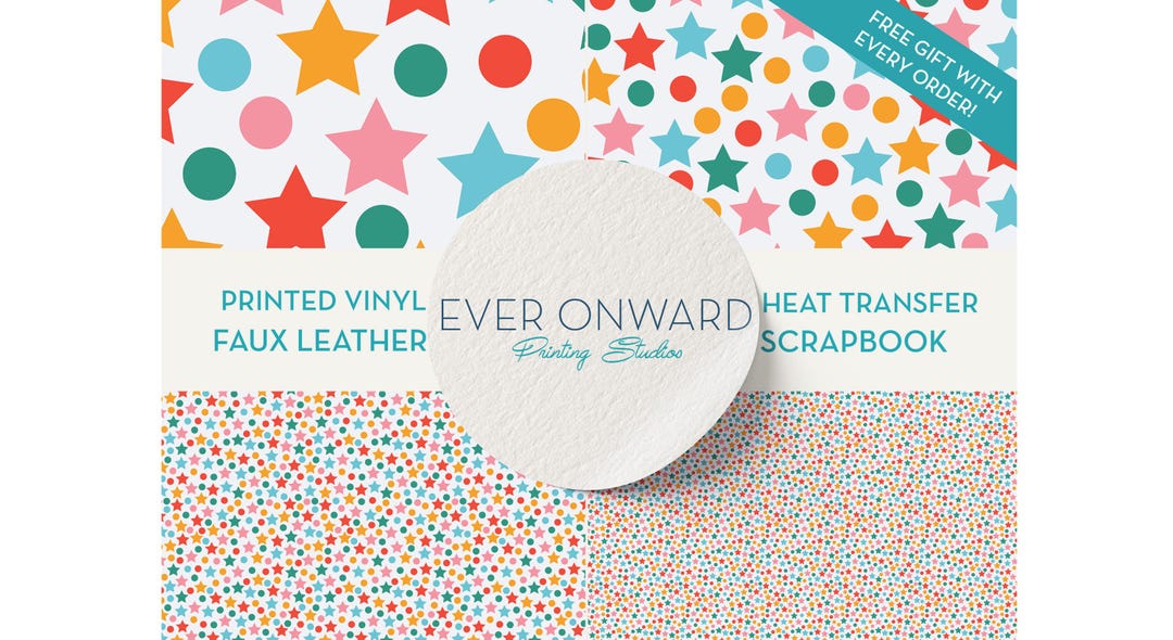 Multicolor Stars Vinyl, HTV, Indoor Vinyl, Printed Vinyl, Patterned ...