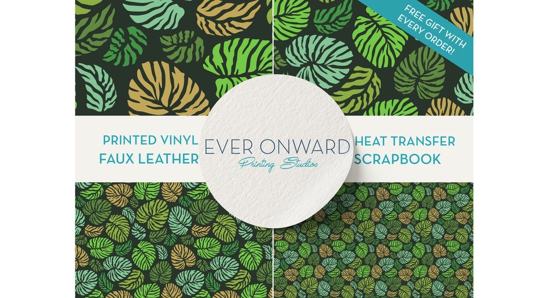 Hawaiian Tropical Leaves Craft Vinyl, HTV, Indoor Vinyl, Printed Vinyl ...