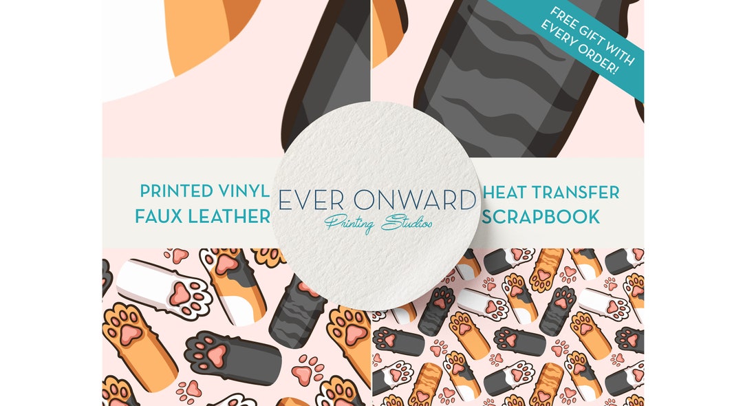 Cute Animal Paws Vinyl, HTV, Indoor Vinyl, Printed Vinyl, Patterned ...