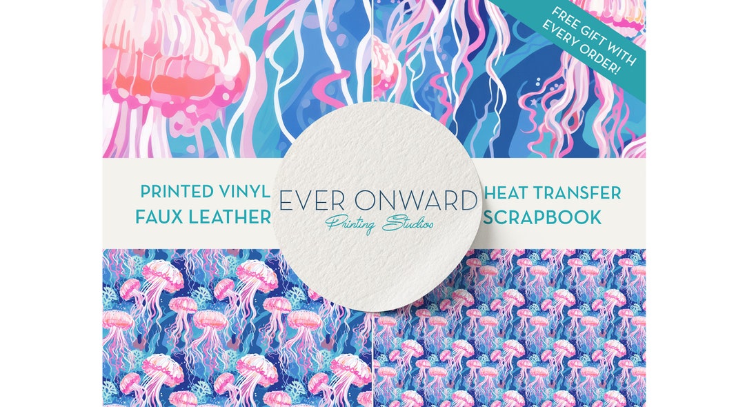 Pink Jellyfish Vinyl, HTV, Indoor Vinyl, Printed Vinyl, Patterned Vinyl ...