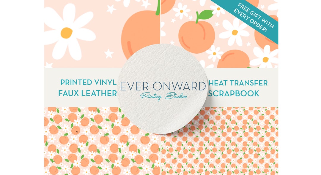 Summer Peach Vinyl, HTV, Indoor Vinyl, Printed Vinyl, Patterned Vinyl ...