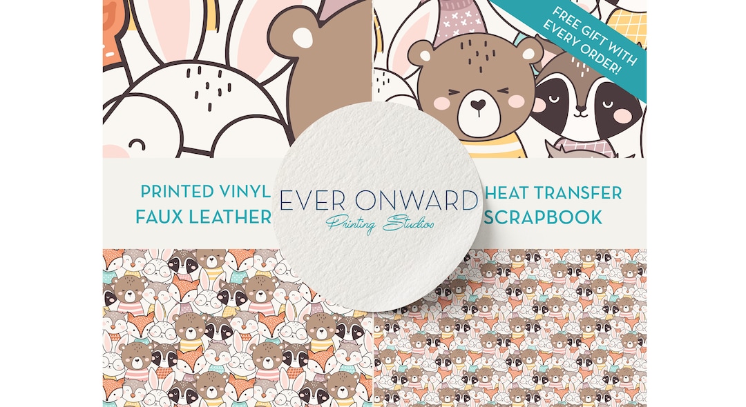 Woodland Animals Vinyl, HTV, Indoor Vinyl, Printed Vinyl, Patterned ...