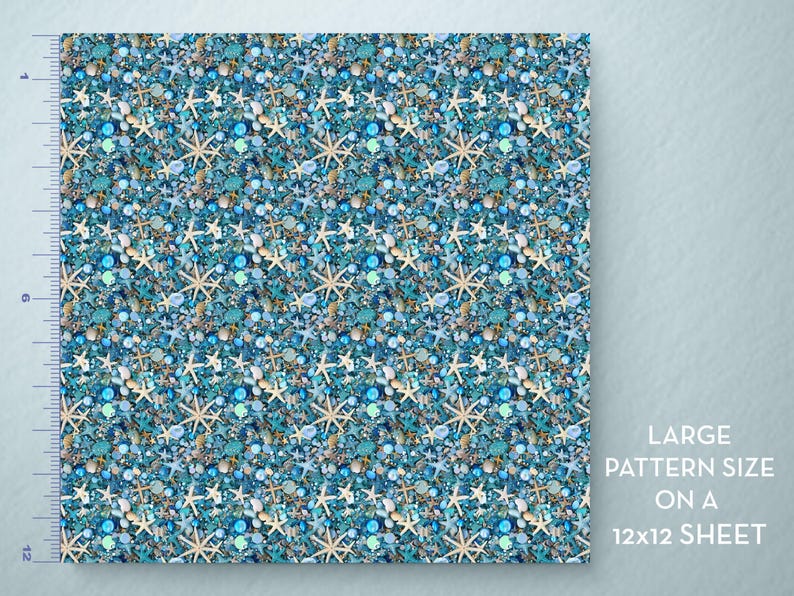Ocean Shell Mix Vinyl, HTV, Indoor Vinyl, Printed Vinyl, Patterned ...