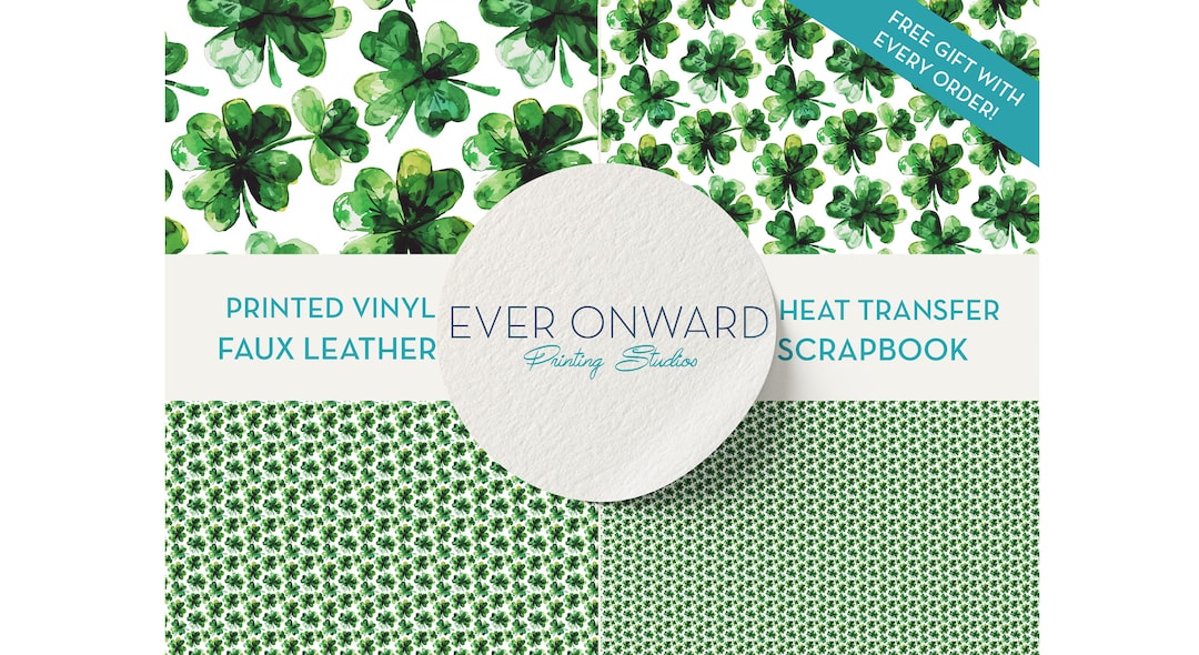 St. Patrick's Day Shamrocks Vinyl, HTV, Indoor Vinyl, Printed Vinyl ...