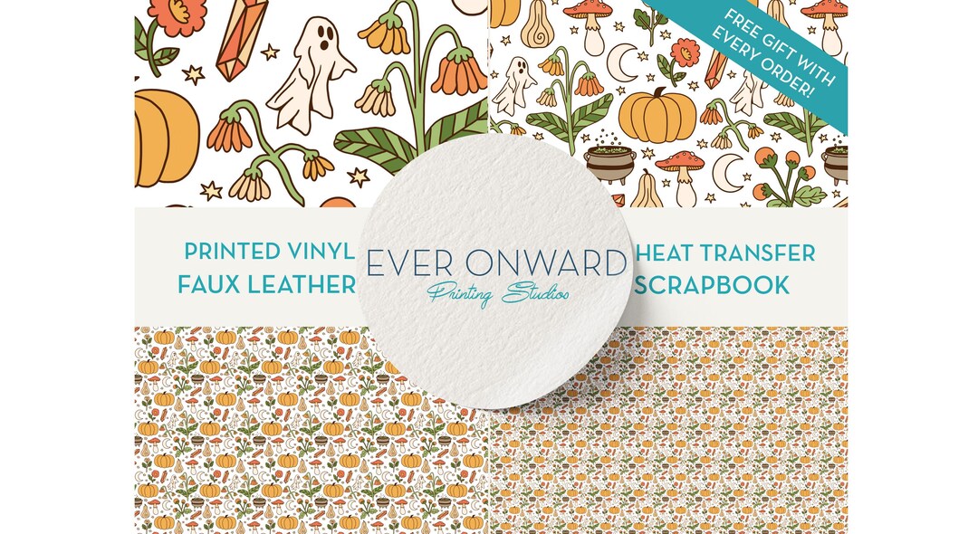 Spooky Autumn Vinyl, HTV, Indoor Vinyl, Printed Vinyl, Patterned Vinyl ...