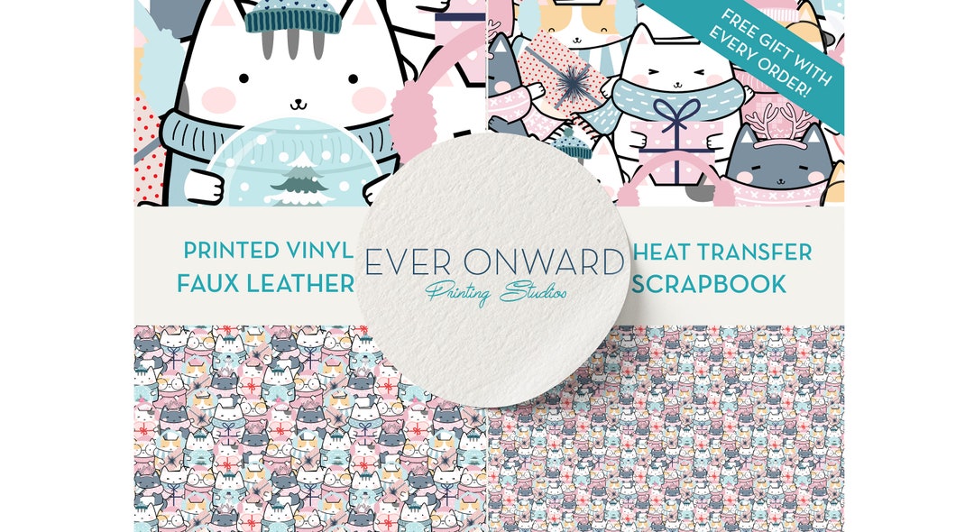 Winter Cat Kawaii Craft Vinyl, HTV, Indoor Vinyl, Printed Vinyl ...