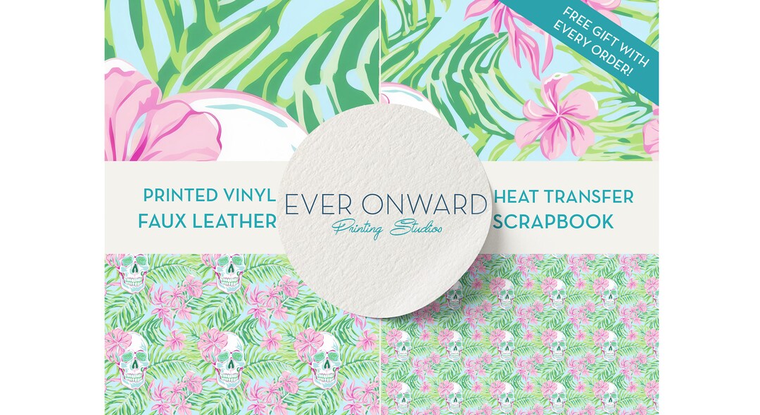 Tropical Skull Vinyl, HTV, Indoor Vinyl, Printed Vinyl, Patterned Vinyl ...