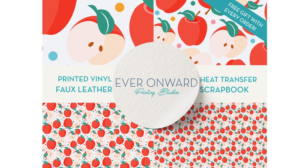 Red Apple Vinyl, HTV, Indoor Vinyl, Printed Vinyl, Patterned Vinyl ...