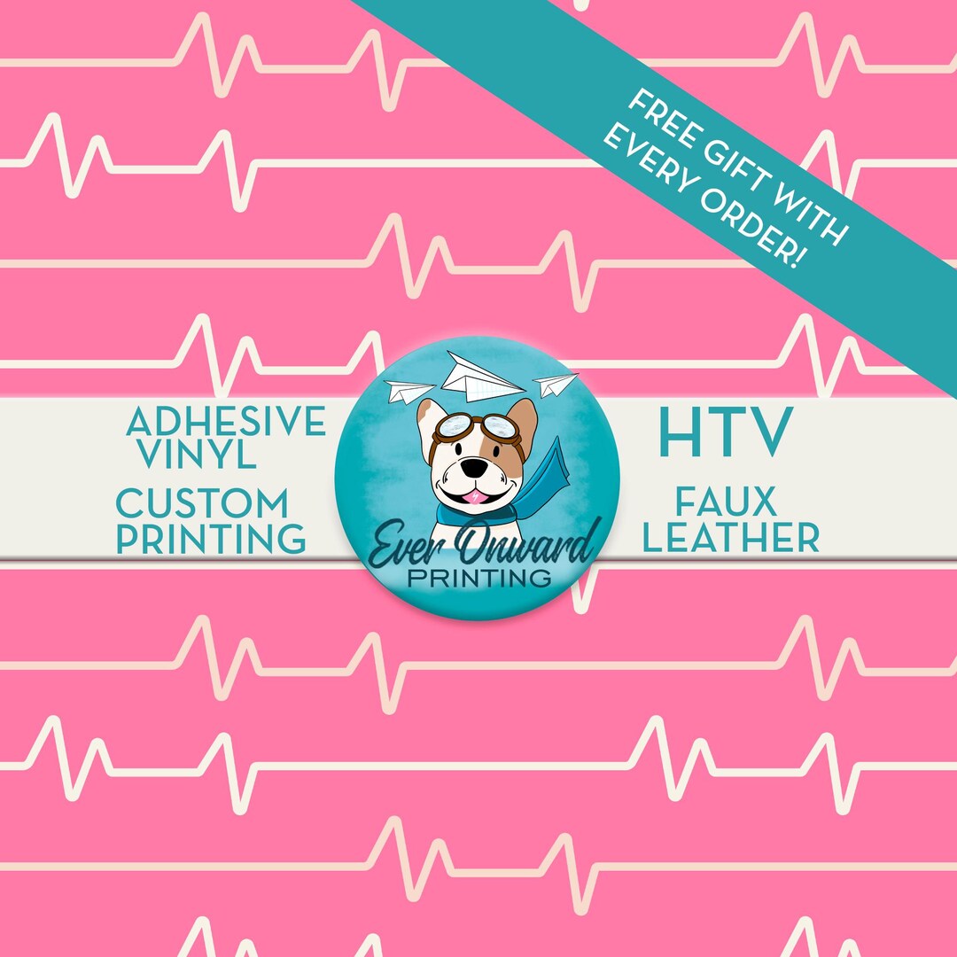 Pink Medical EKG Vinyl, HTV, Indoor Vinyl, Printed Vinyl, Patterned ...