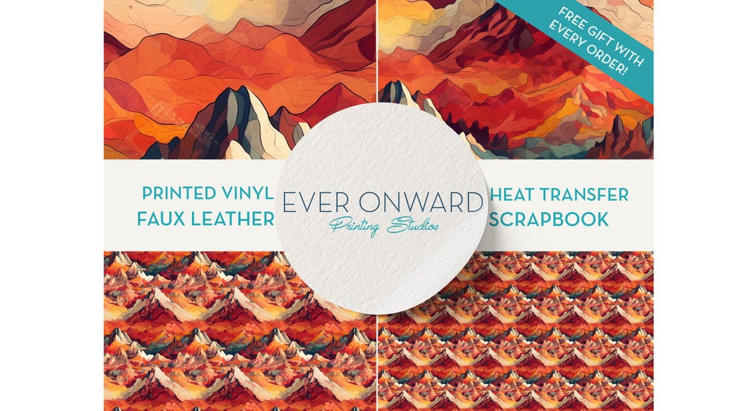 Mountain Range Vinyl, HTV, Indoor Vinyl, Printed Vinyl, Patterned Vinyl ...