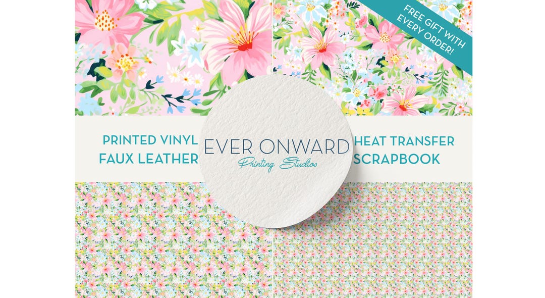 Pastel Florals Vinyl, HTV, Indoor Vinyl, Printed Vinyl, Patterned Vinyl ...