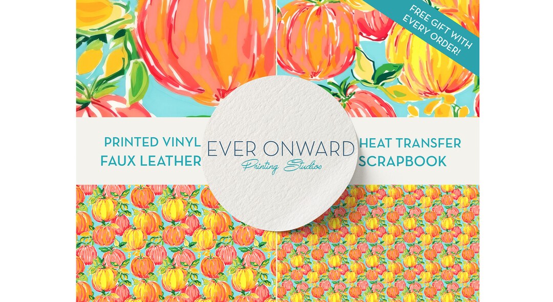 Fall Pumpkins Vinyl, HTV, Indoor Vinyl, Printed Vinyl, Patterned Vinyl ...