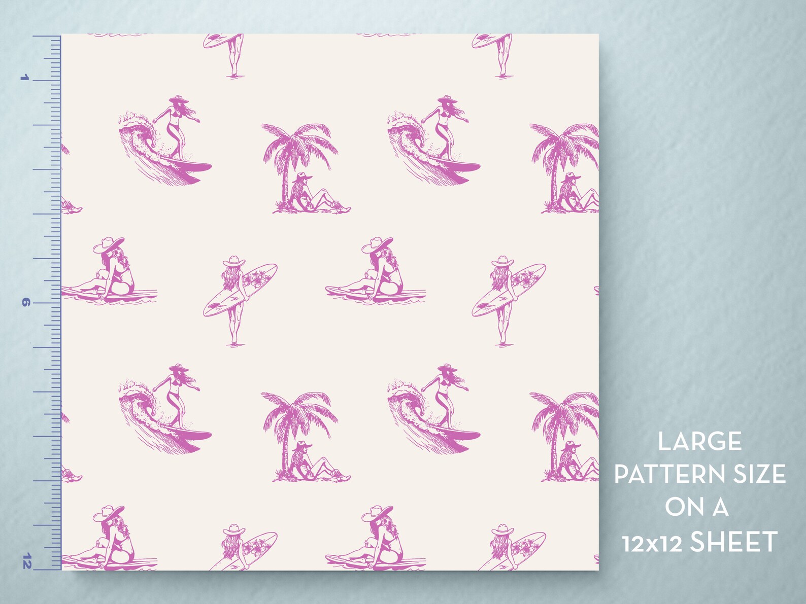 Surfing Cowgirl Vinyl, HTV, Indoor Vinyl, Printed Vinyl, Patterned ...