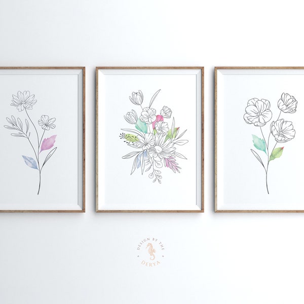 Colorful Line Art - Etsy