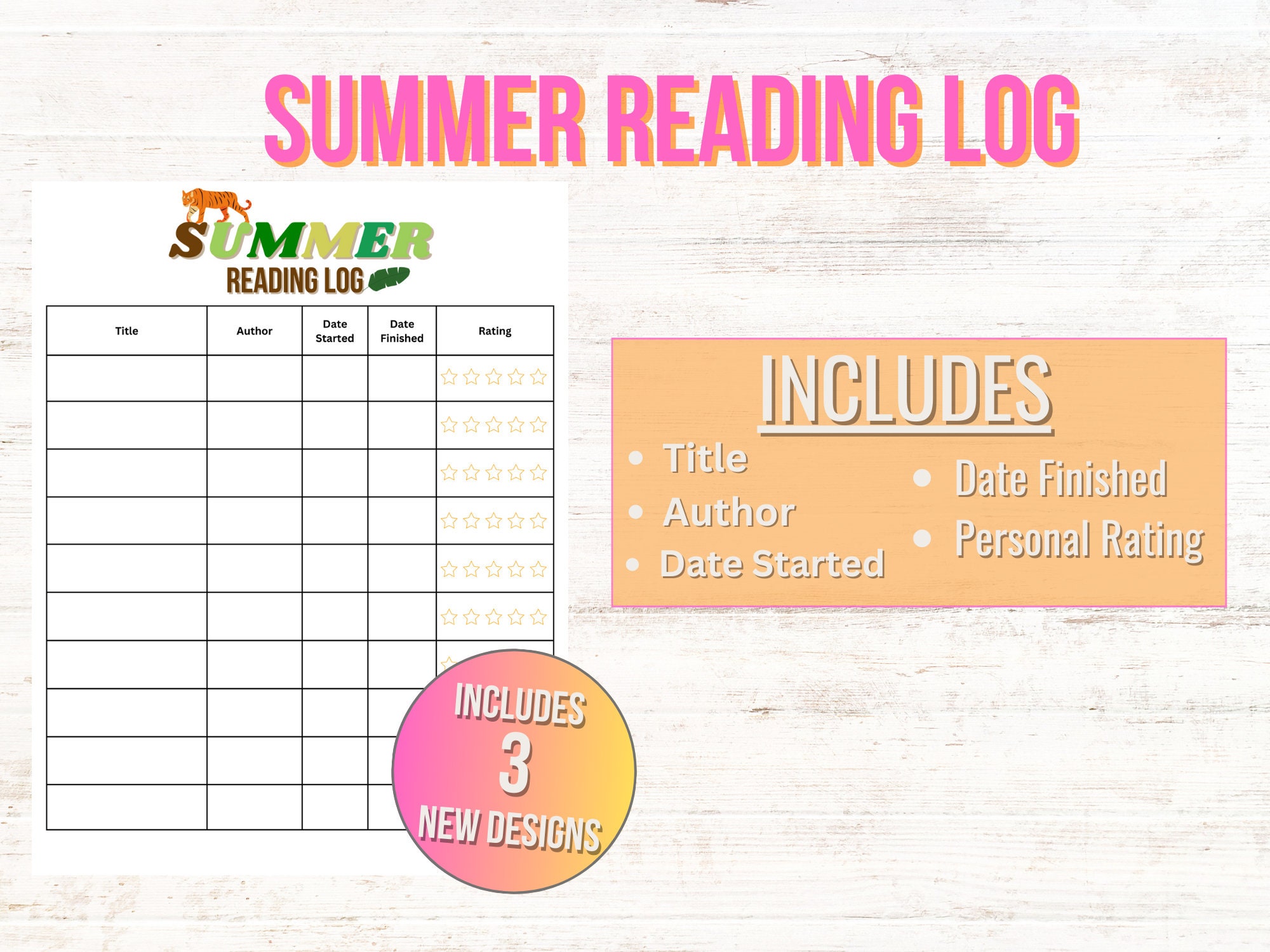 Summer Reading Logs for Kids Colorful Reading Log Book Tracker for Kids ...