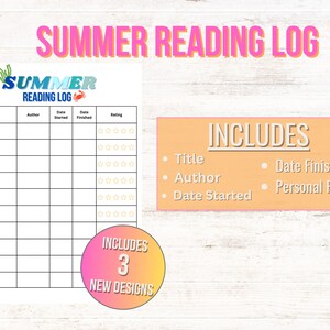 Summer Reading Logs for Kids Colorful Reading Log Book Tracker for Kids ...