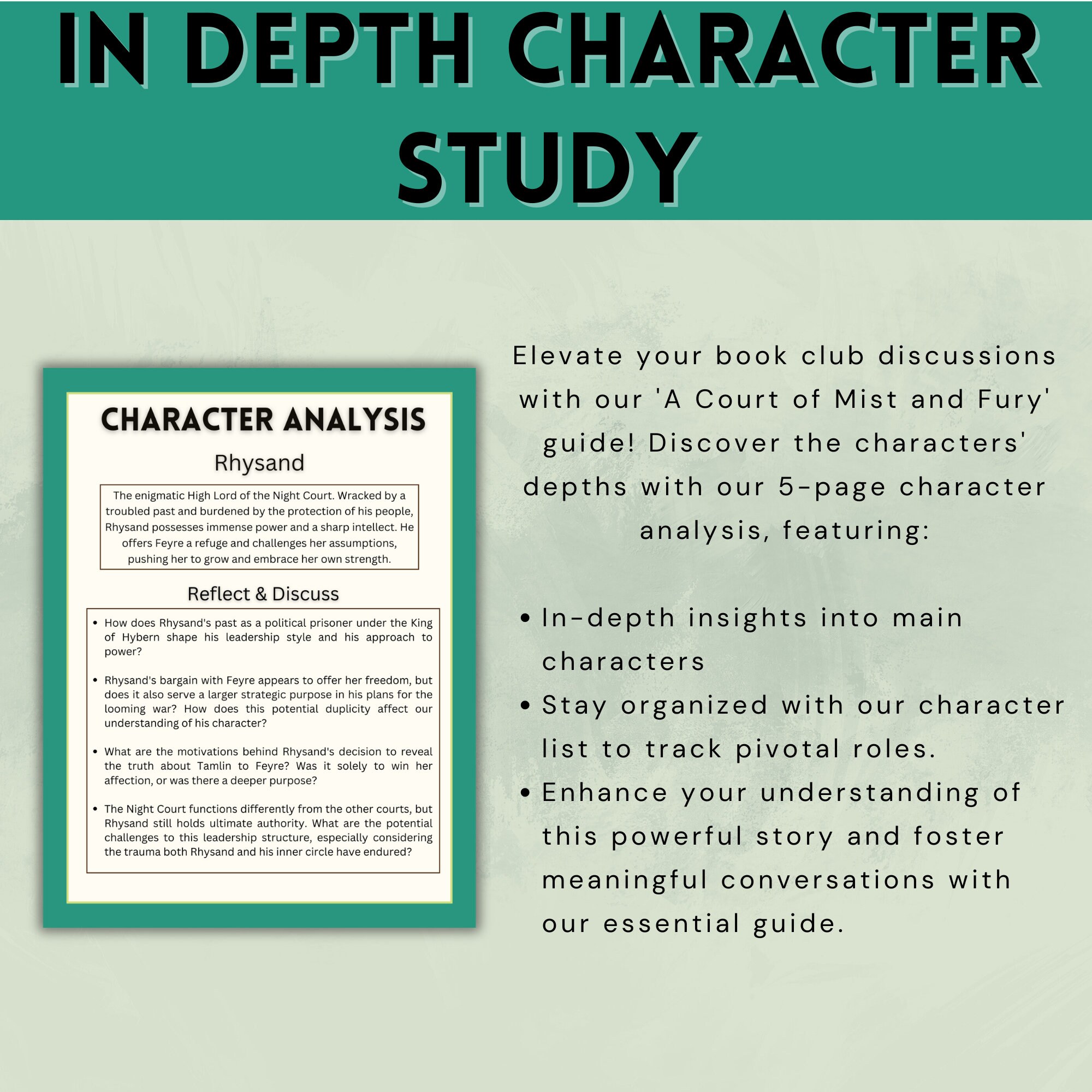 A Court of Mist and Fury by Sarah J Maas, Book Club Discussion Guide ...