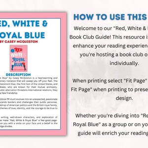 Red White & Royal Blue by Casey Mcquiston, Book Club Discussion Guide ...