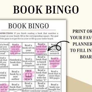 Book Bingo Printable Reading Activity, Fun Idea for Book Club ...