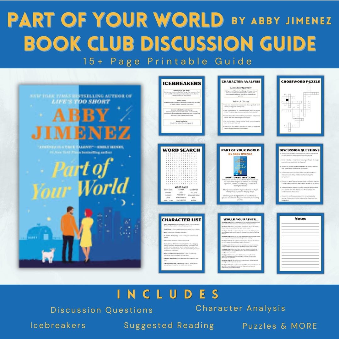 Part of Your World by Abby Jimenez Book Club Discussion Guide Printable ...