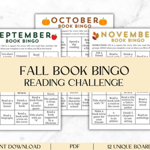 Monthly Book Bingo Printable Reading Activity, 2025 Reading Challenge ...
