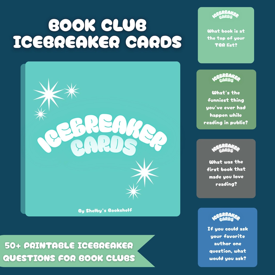 Book Club Icebreaker Cards Printable - Etsy