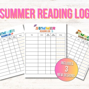 Summer Reading Logs for Kids Colorful Reading Log Book Tracker for Kids ...