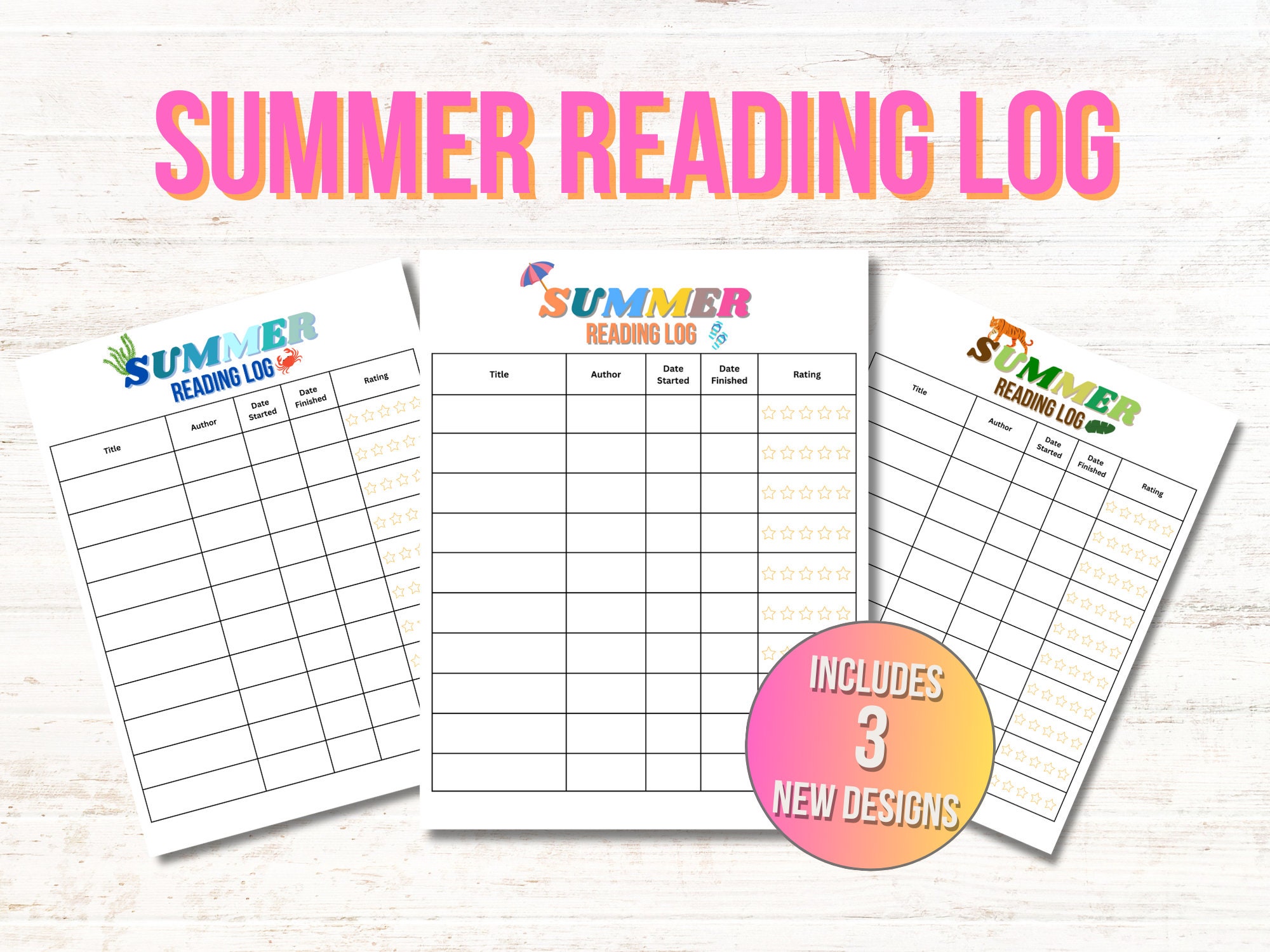 Summer Reading Logs for Kids Colorful Reading Log Book Tracker for Kids ...