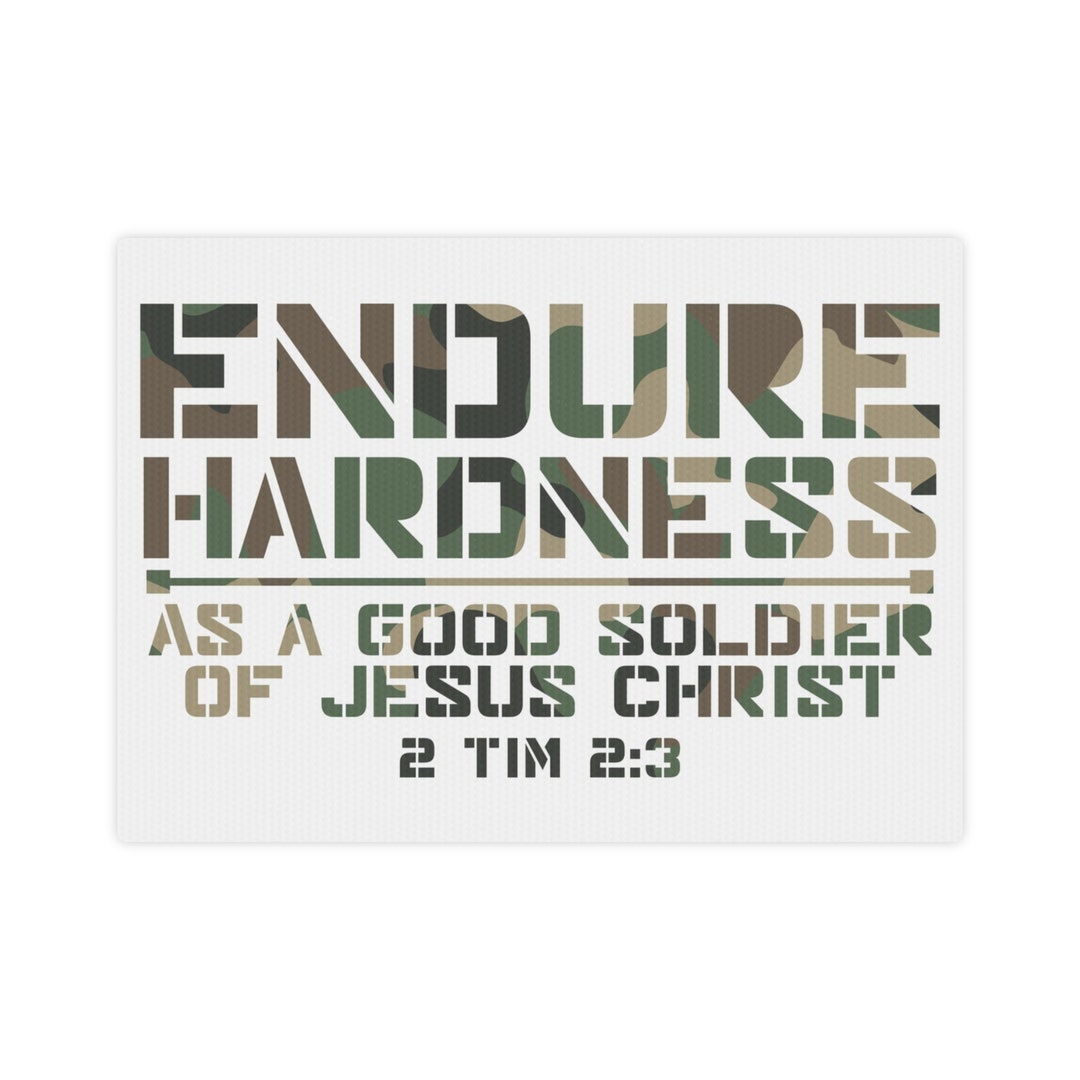 Soldier of Christ Canvas Tile, 2 Timothy 2:3, Bible Verse, Christian ...