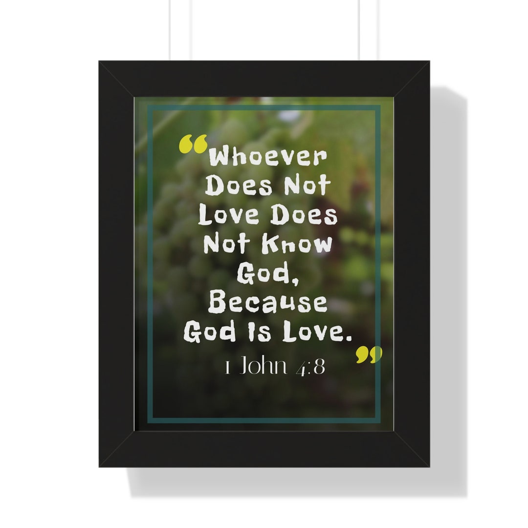 God is Love, 1 John 4:8, Bible Verse, Christian Wall Art, Framed Faith ...