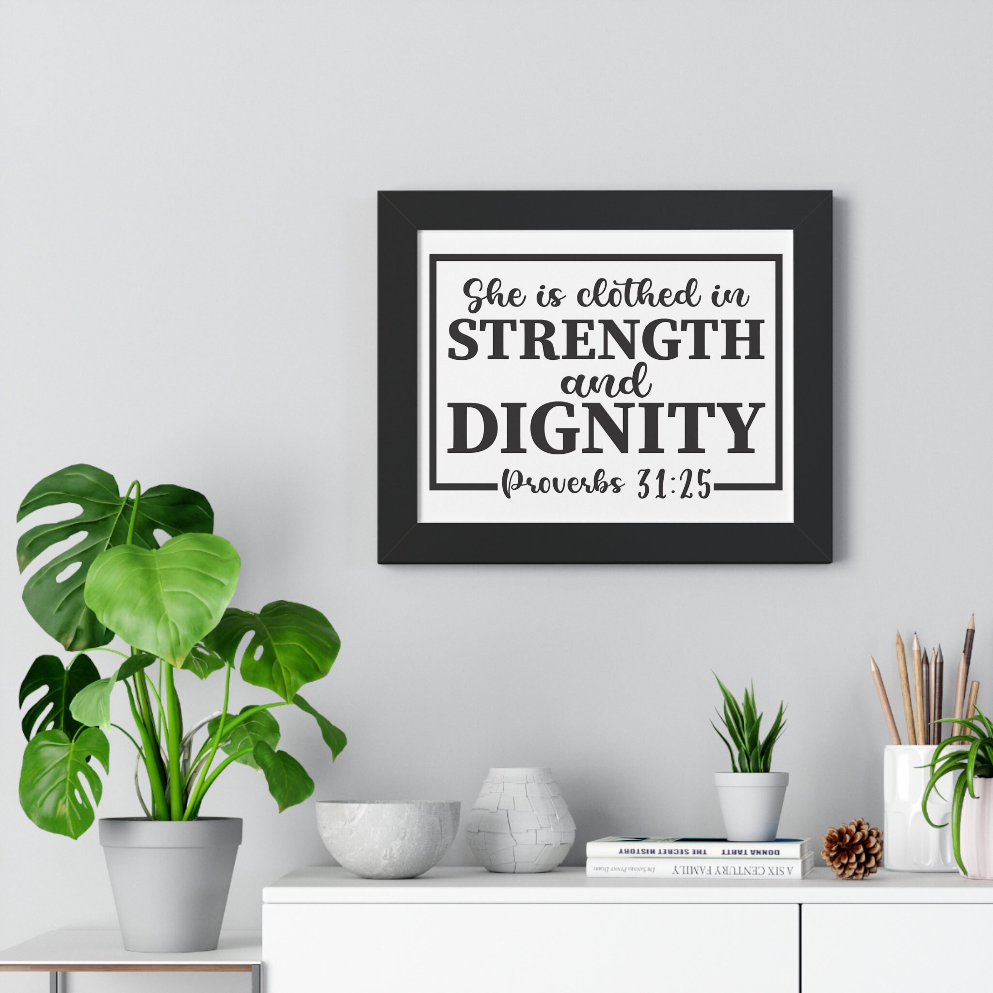 Strength & Dignity Proverbs 31, Bible Verse, Christian Wall Art, Woman ...
