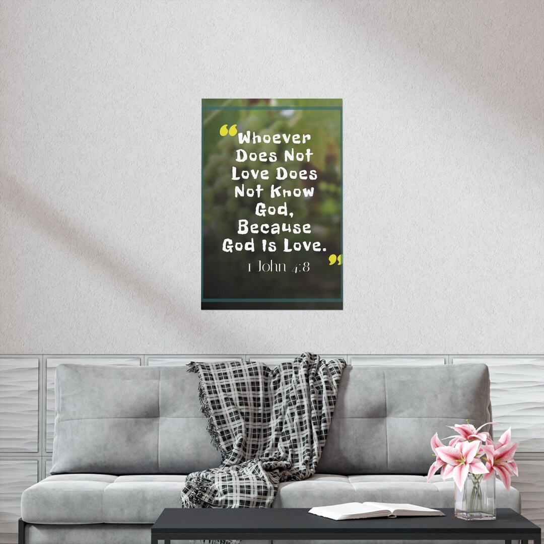 God is Love, 1 John 4:8, Bible Verse, Christian Wall Art, Faith Based ...
