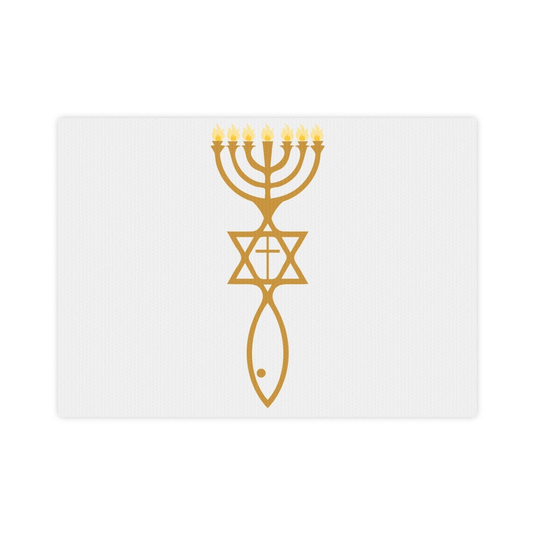 Gold Messianic Symbol, Hebrew Roots Canvas Tile, Gospel of Yeshua ...