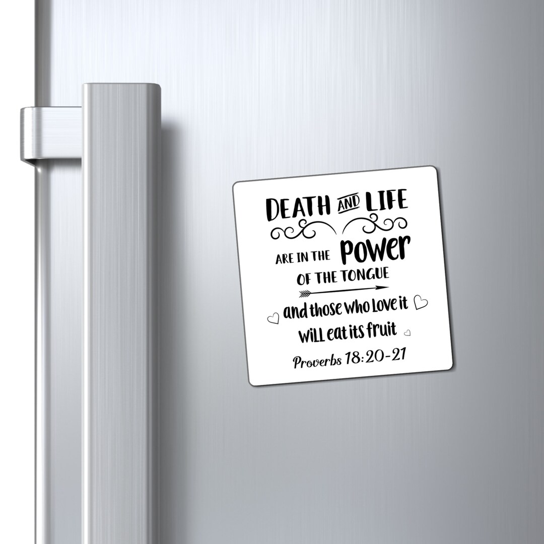 Life and Death Are in the Tongue Sticker, Proverbs 18, Bible Verse ...