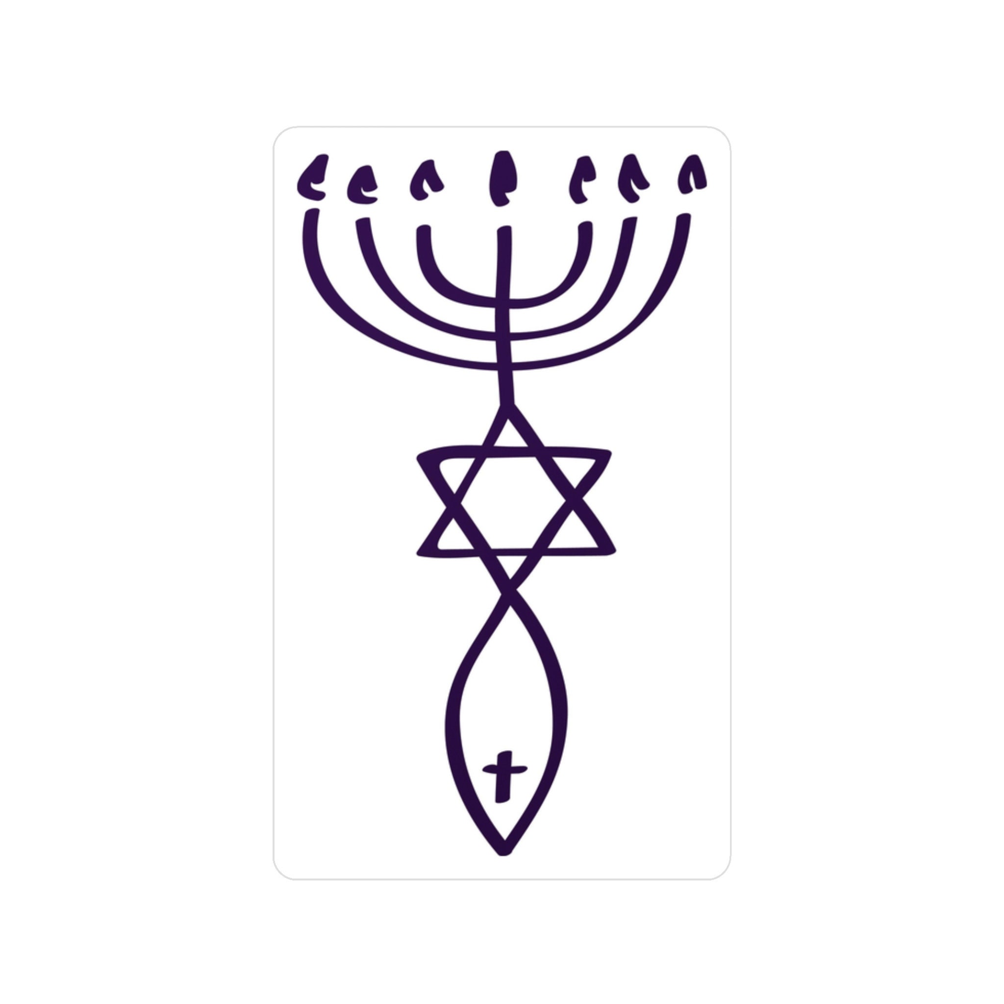 Messianic Symbol, Hebrew Roots Matte Sticker, Yeshua, Menorah, Star of ...