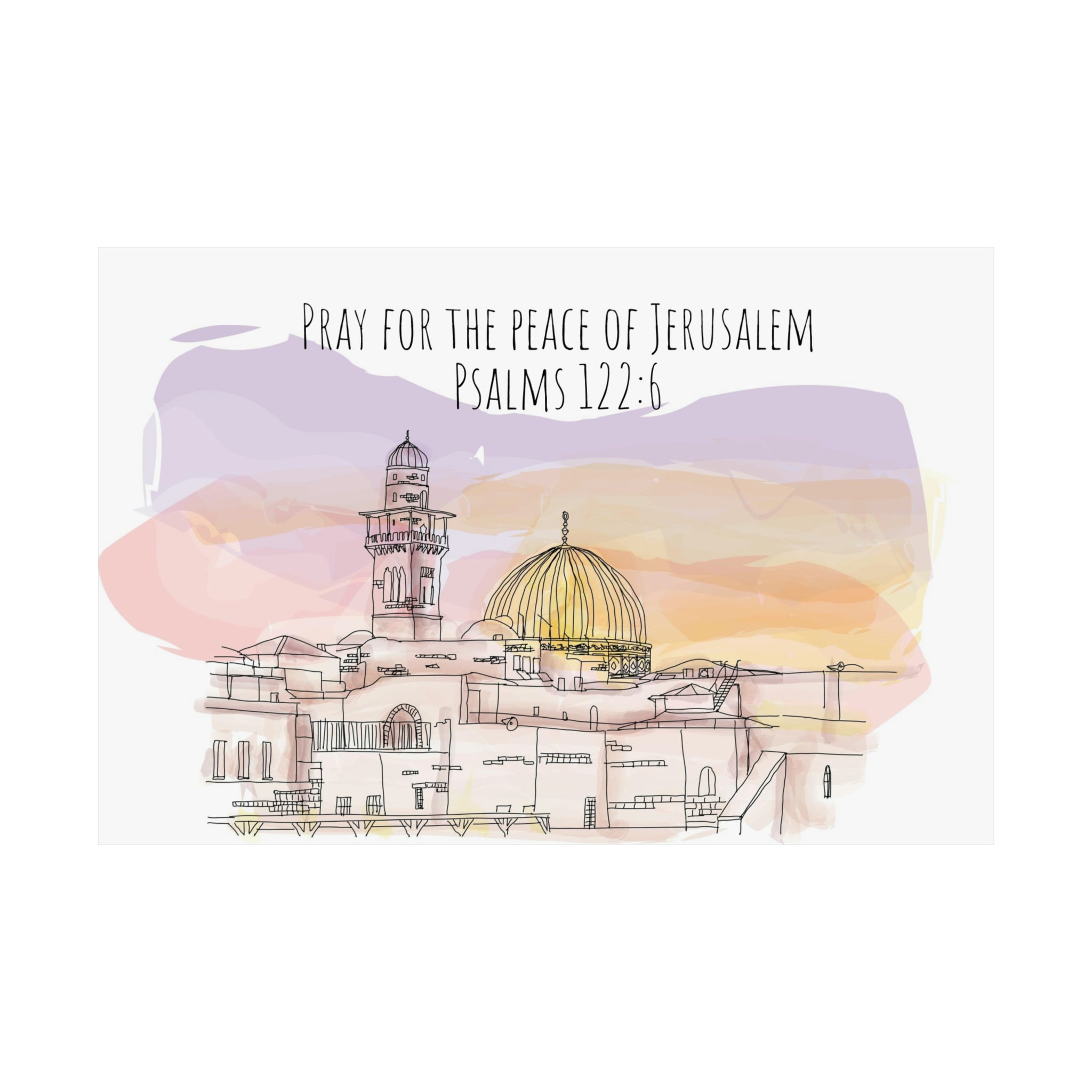 Pray for the Peace of Jerusalem Poster, Psalms 122:6 Bible Verse ...