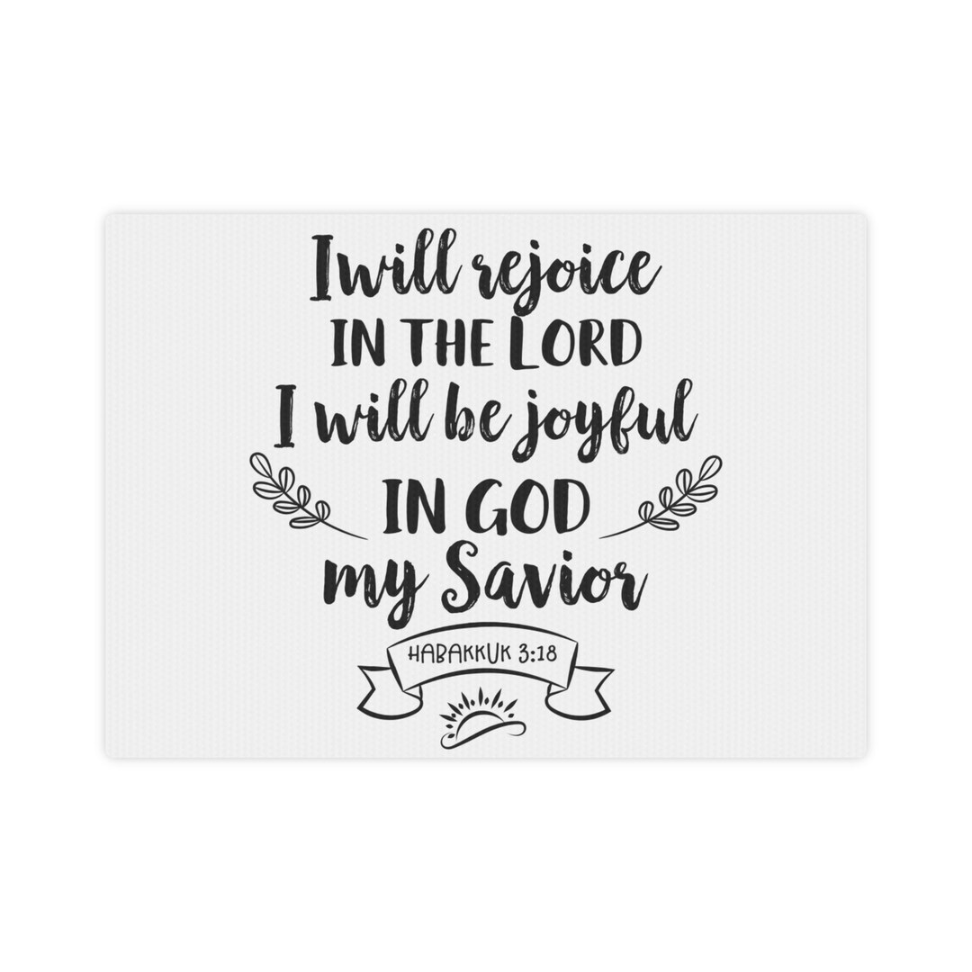 Rejoice in the Lord Canvas Tile, Habakkuk 3:18, Bible Verse, Christian ...