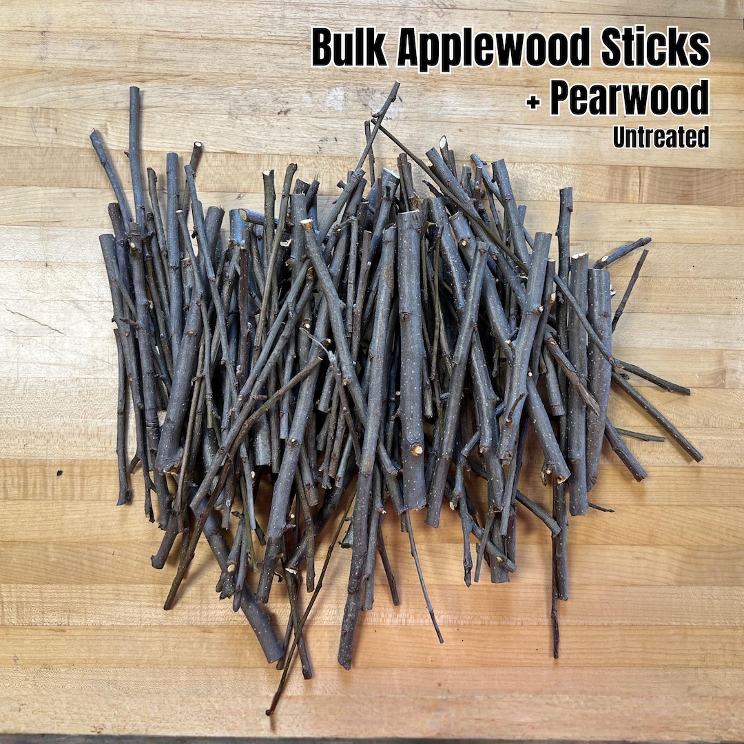 BULK Organic Applewood & Pear Sticks | UNTREATED Small Pet Chew Toys ...