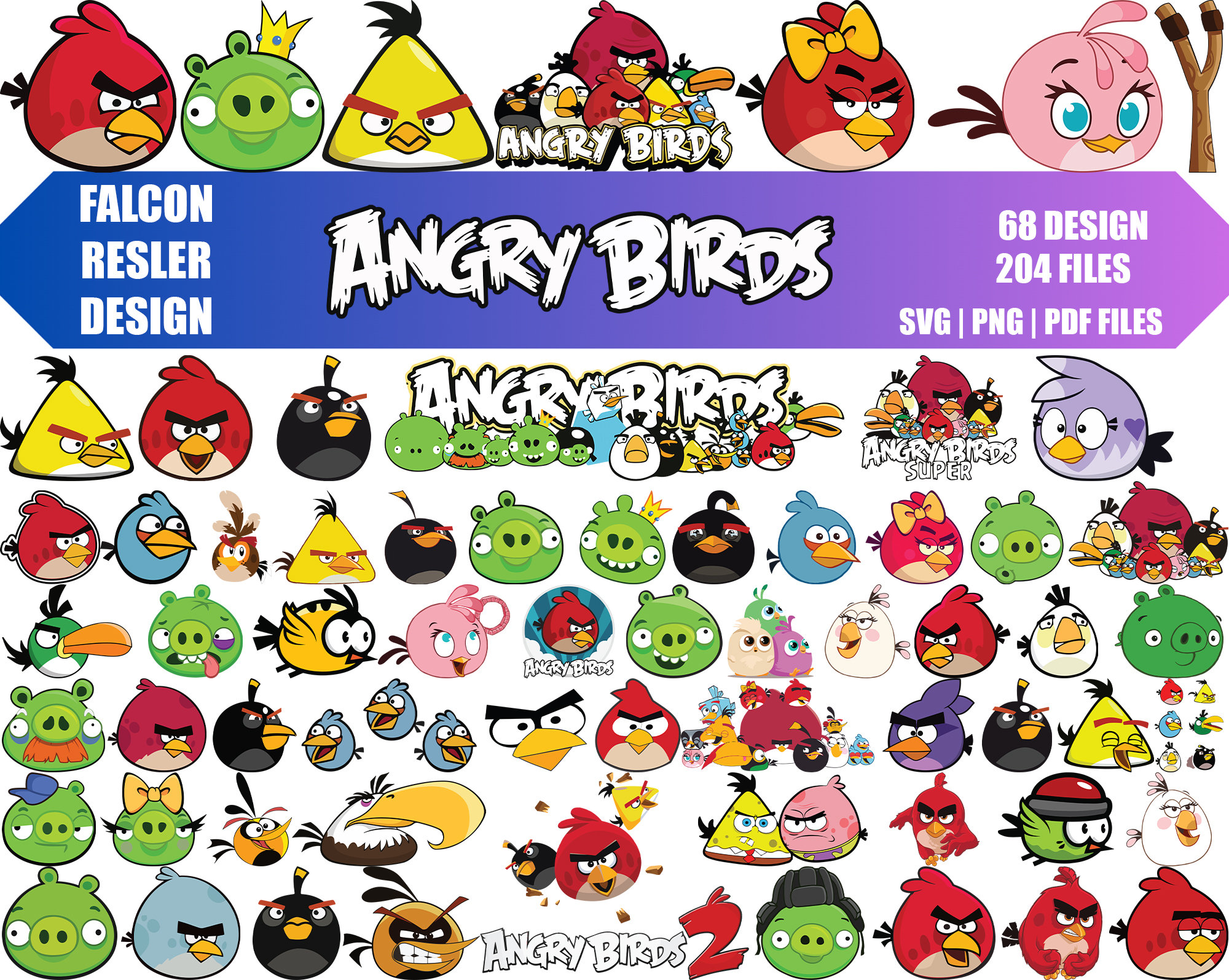 Juego de dibujos animados de personajes de Angry Birds - Etsy México