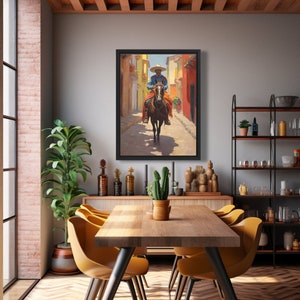 Extra Large Mexican Charro Wall Art, Rustic Earth Tone Cowboy Digital ...