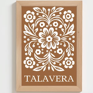 Personalized Mexican Wall Art, Southwestern Talavera Tile Matte Poster ...