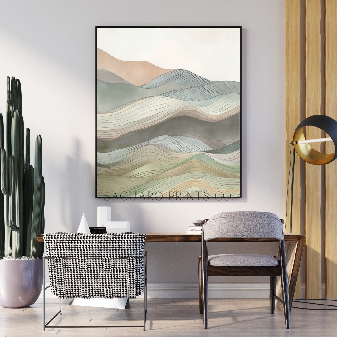 Modern Boho Chic Art, Abstract Painting, Oversized Wall Art, Geometric ...